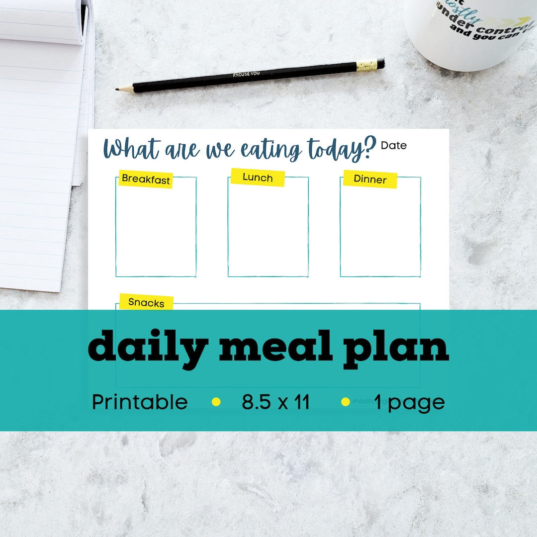 Daily Meal Plan, Daily Menu Board, Daily Meal Planner, Today's Menu ...