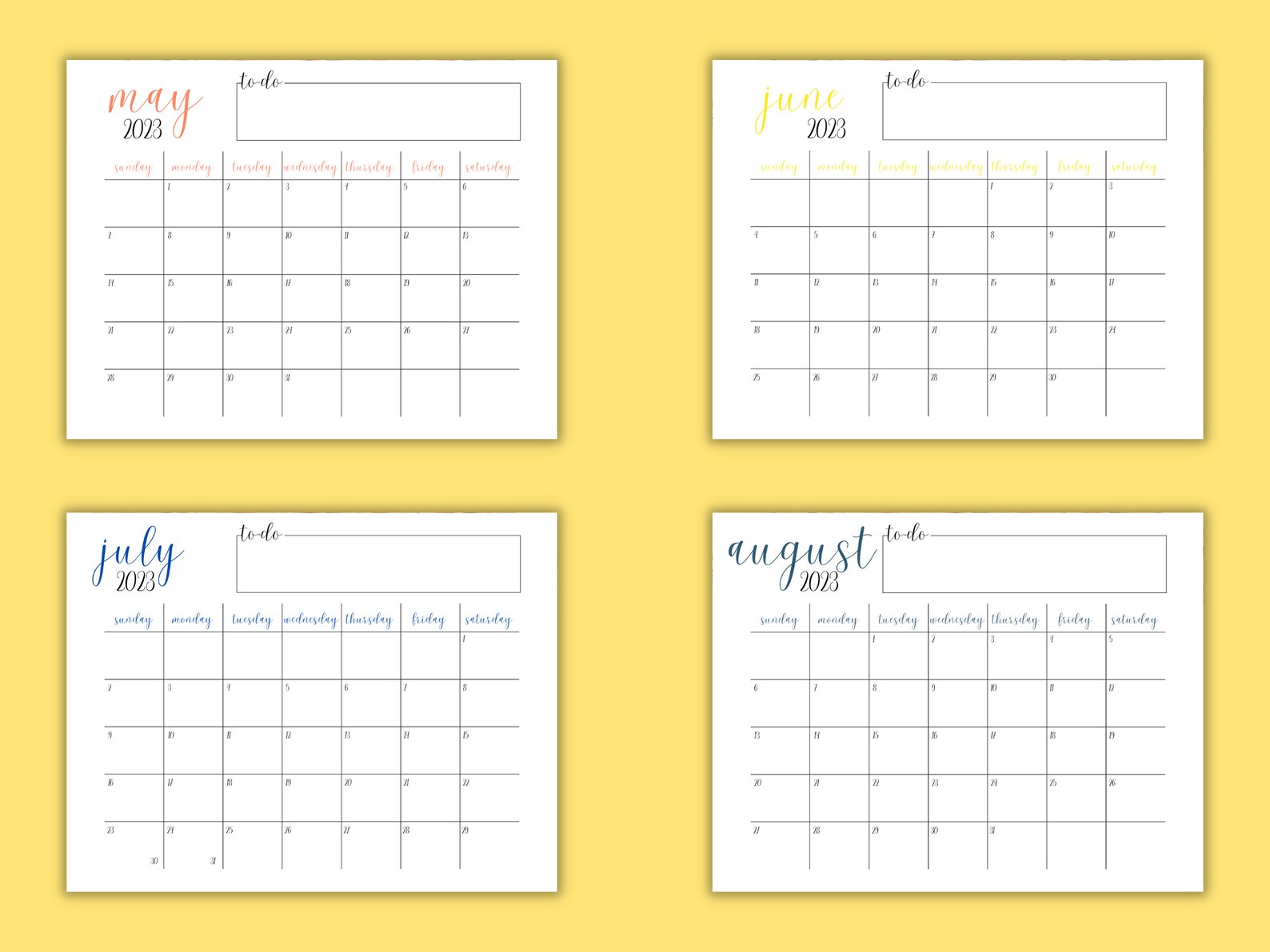 12 Month Calendar Download, Minimalist 2023 Calendar Printable at a ...