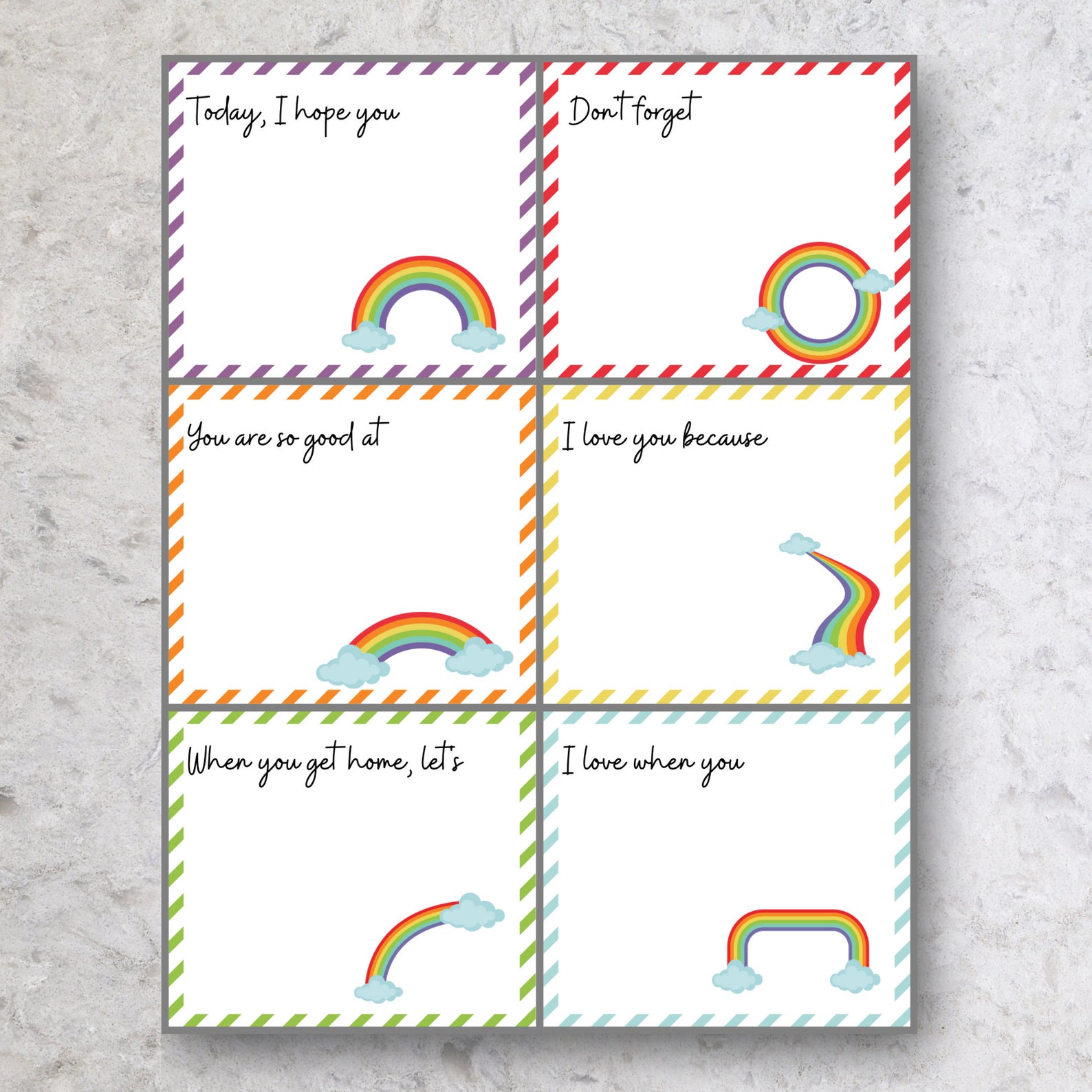 Printable Lunch Box Notes for Kids, Lunch Box Cards, Printable ...