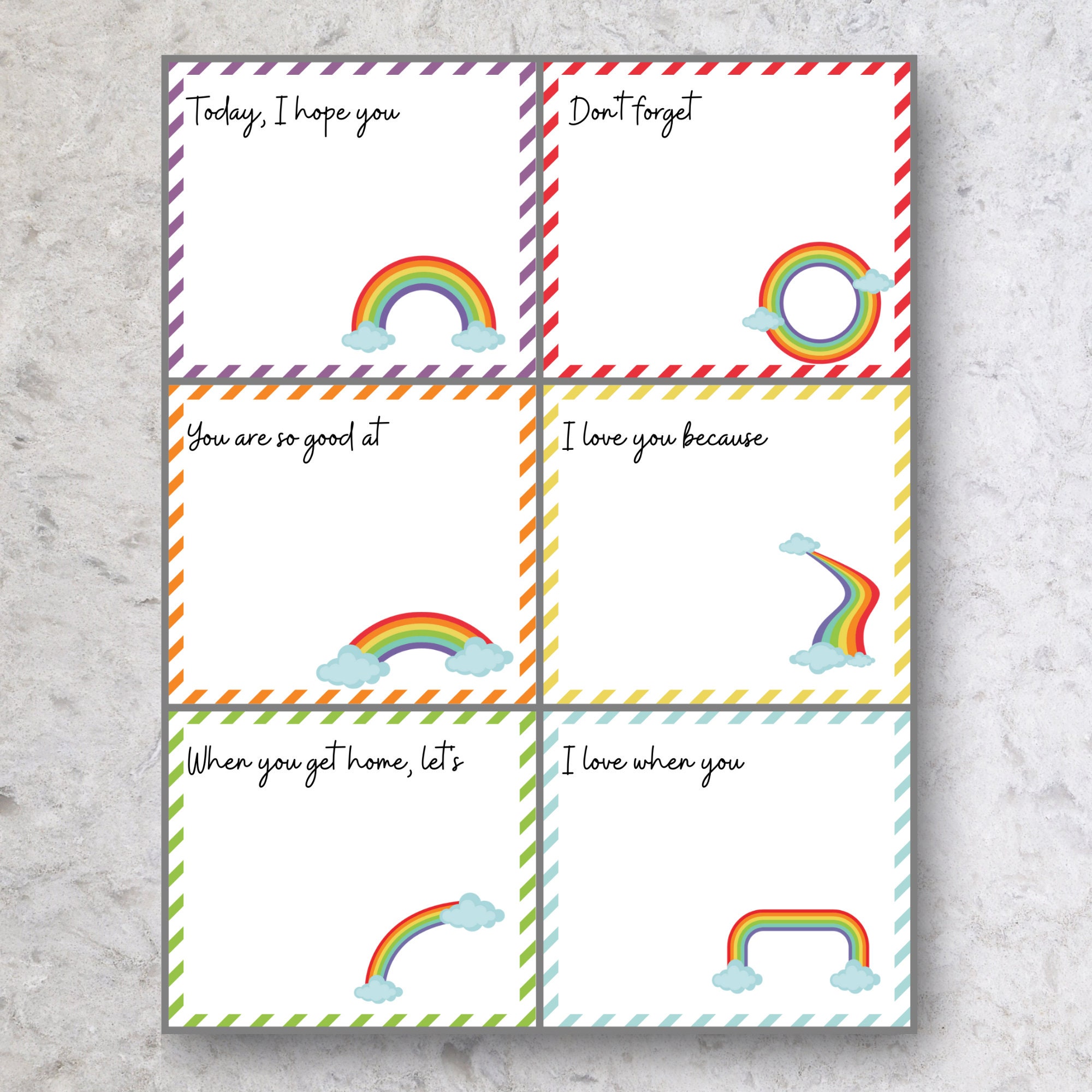 Printable Lunch Box Notes for Kids, Lunch Box Cards, Printable ...