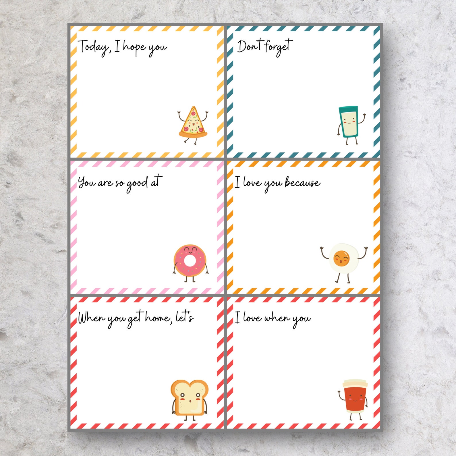 Lunch Box Cards Kids Lunchbox Notes Printable Printable - Etsy
