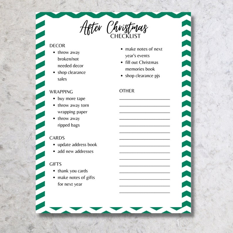 Printable Christmas Checklist Christmas Planner Printable - Etsy