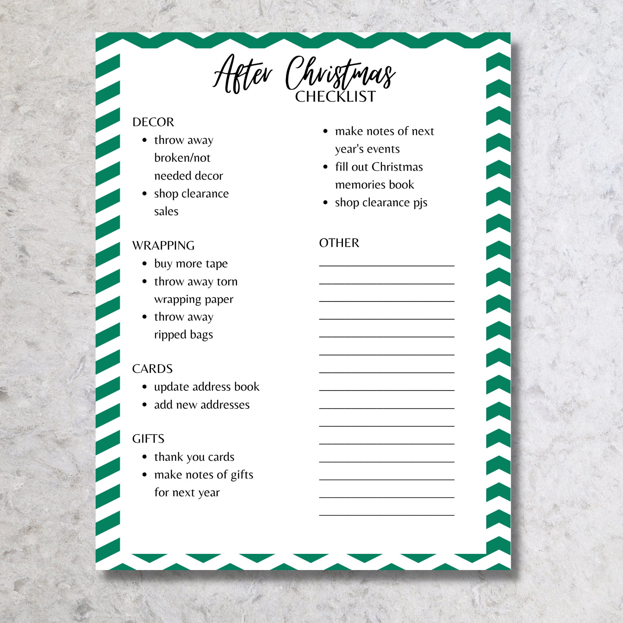 Printable Christmas Checklist Christmas Planner Printable - Etsy