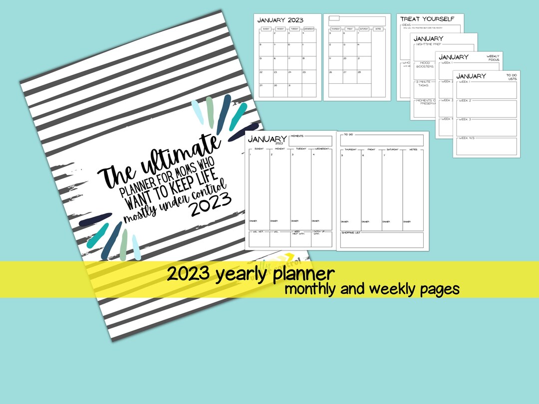 2023 Weekly Planner Printable Bundle, 2023 Monthly Calendar Printable ...