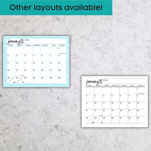 Minimalist 2022 Calendar Printable Monthly, 2022 Monthly Calendar ...