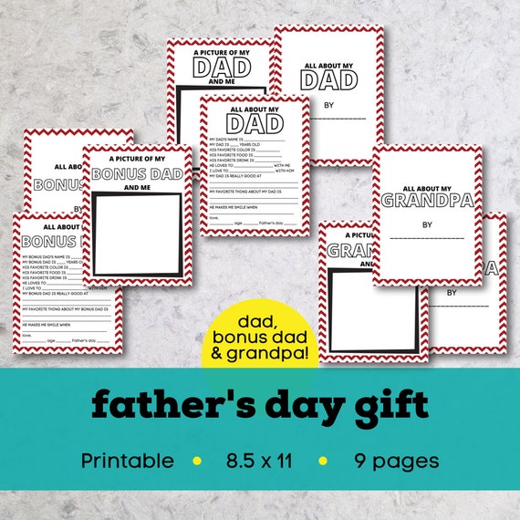 Father's day activity page all about my dad printable | Etsy