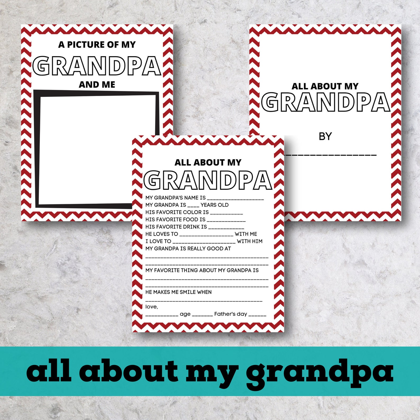 Father's day activity page all about my dad printable | Etsy