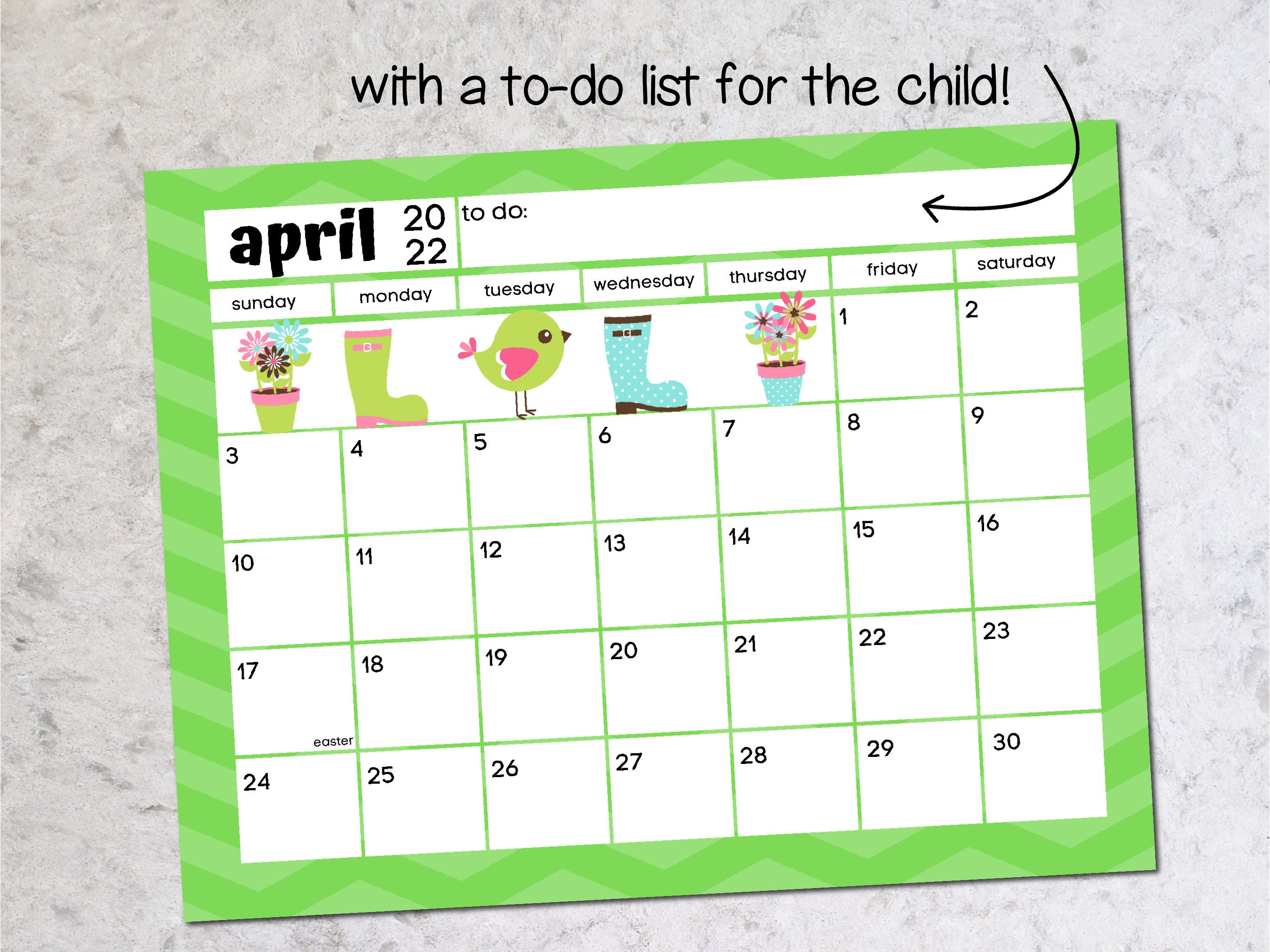 Colorful April 2022 Calendar