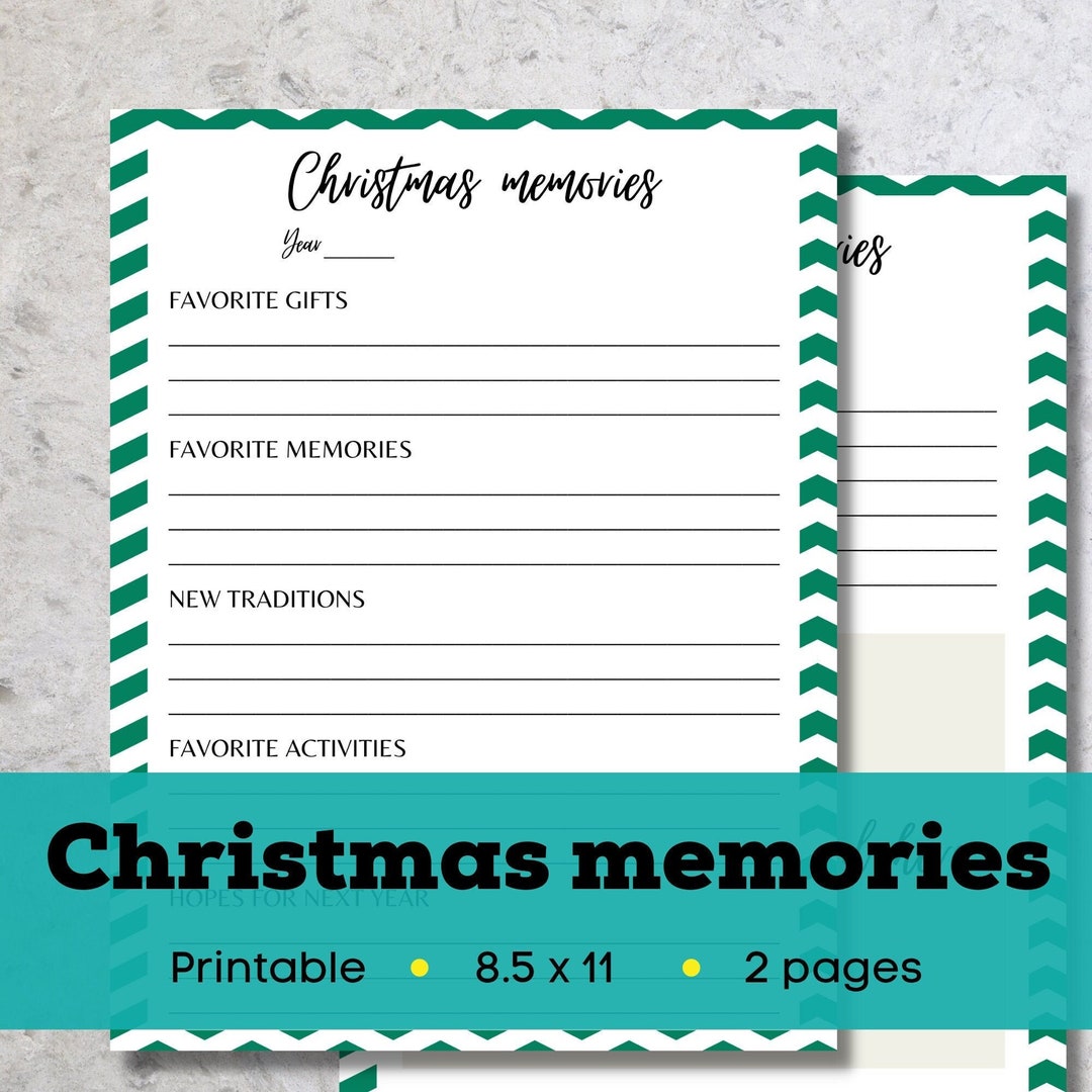 Christmas Memories Book, Christmas Memories Journal, Printable ...