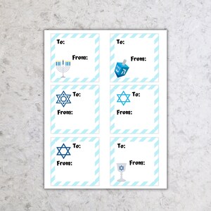 Star of David Gift Tags, Dreidel Gift Tag, Menorah Gift Tag, Hanukkah ...