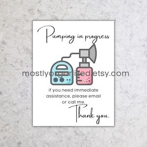 Pumping in Progress Sign, Nursing Sign, Pumping Sign for Work, Pumping ...