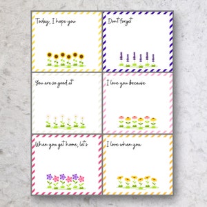 Printable School Notes, Lunch Box Cards, Printable Lunchbox Notes for ...