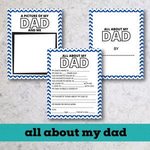 All About My Dad Printable, Step Dad Father's Day Gift, All About My ...