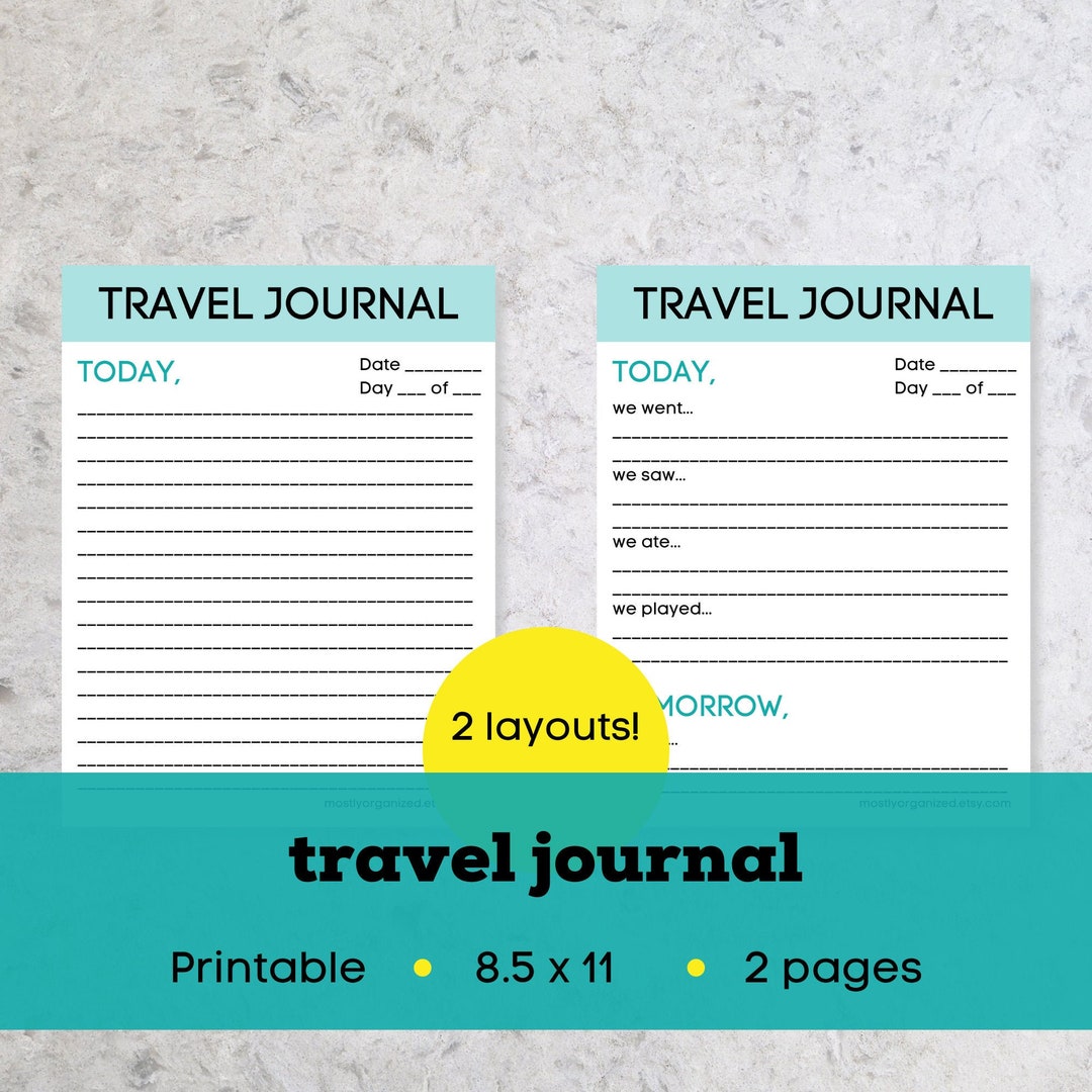 Kids Travel Journal Printable, Kids Vacation Journal, Road Trip Journal ...