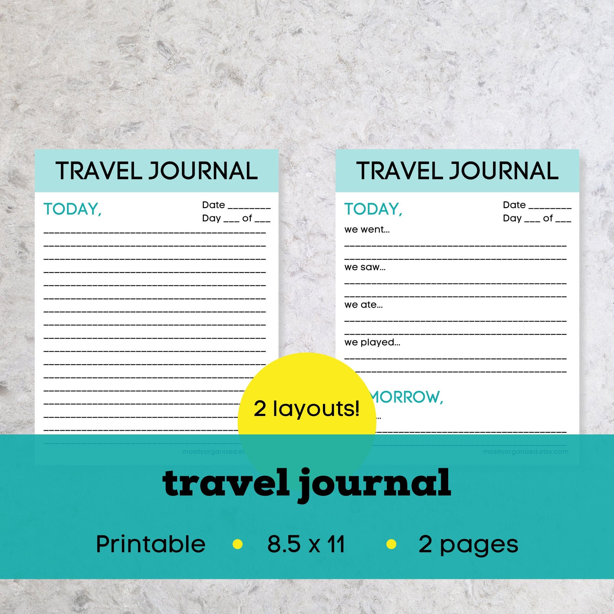 Kids Travel Journal Printable Kids Vacation Journal Road - Etsy