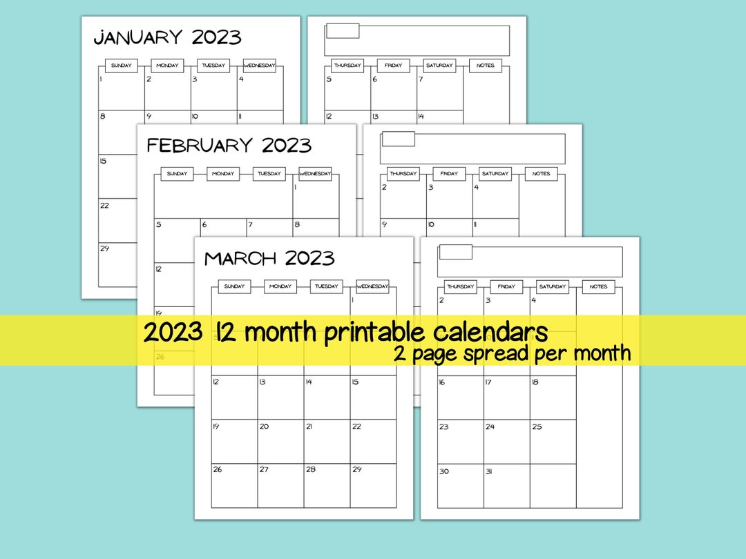 PDF 2023 Calendar Printable Monthly, Minimalist 2023 Calendar Template ...