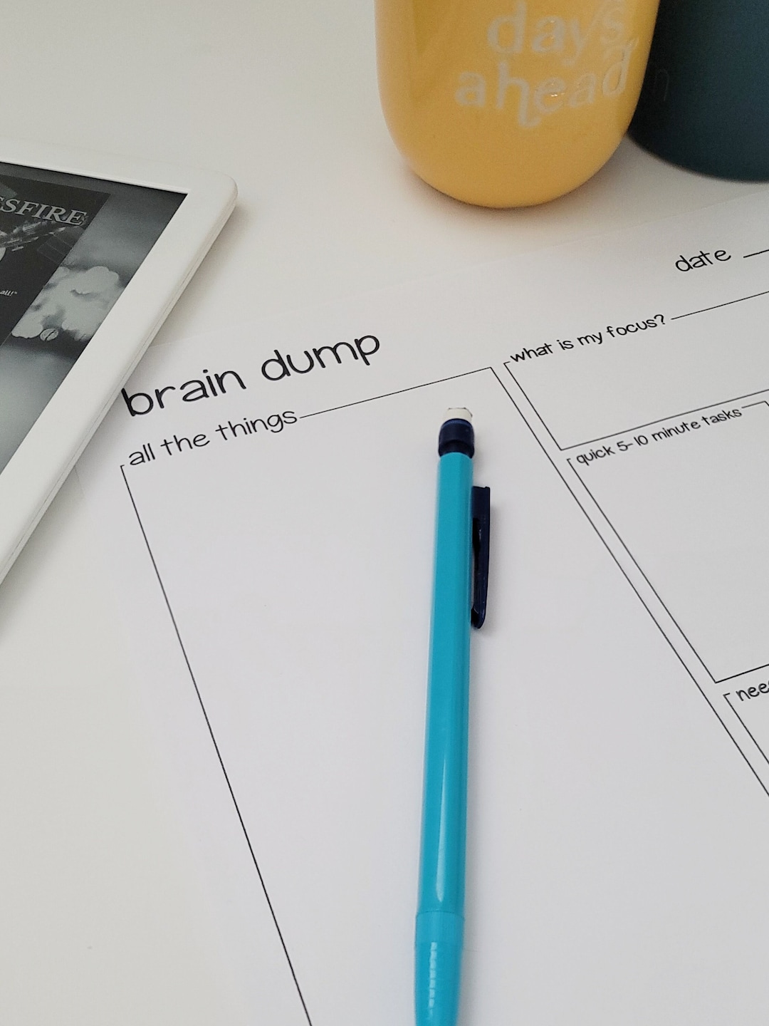 Minimalist Brain Dump Printable, Thought Organizer, Printable Task List ...