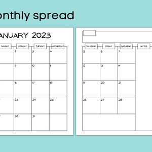 2023 Weekly Planner Printable Bundle, 2023 Monthly Calendar Printable ...