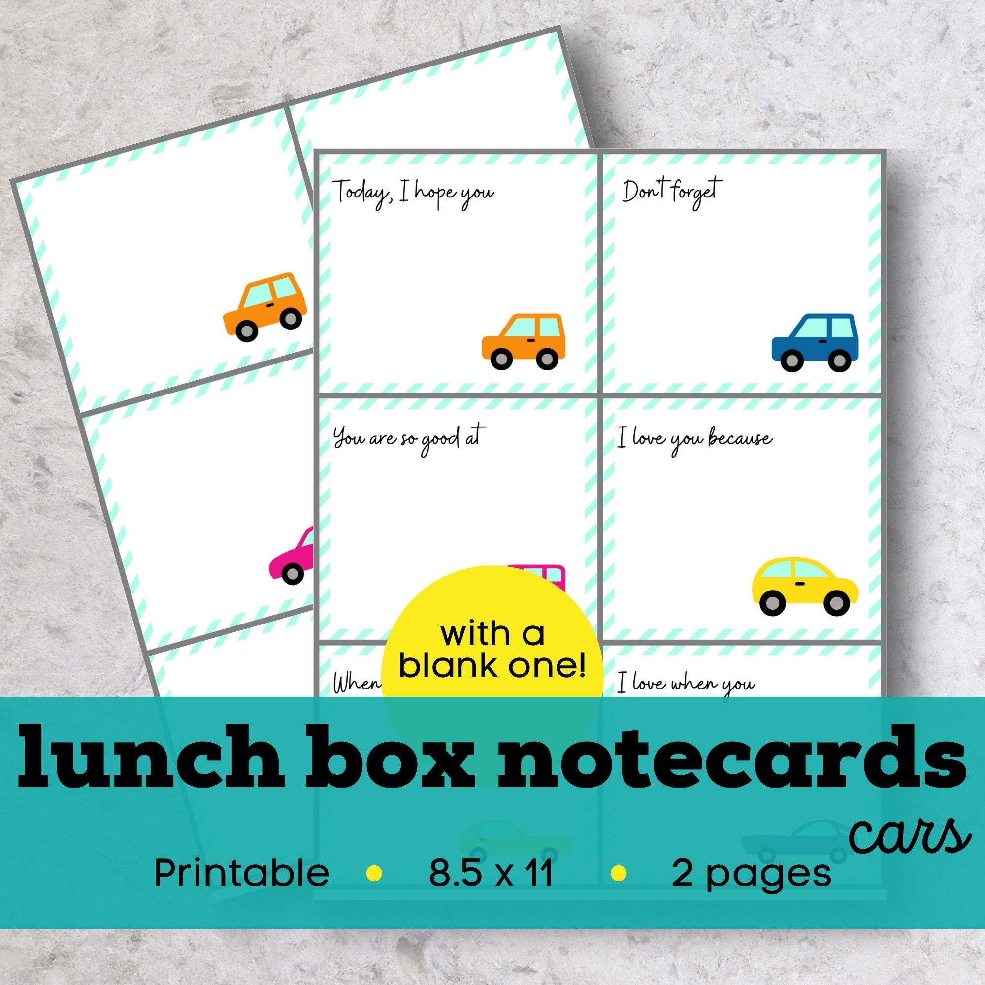Kids Lunchbox Notes Printable Printable Lunchbox Notes for - Etsy