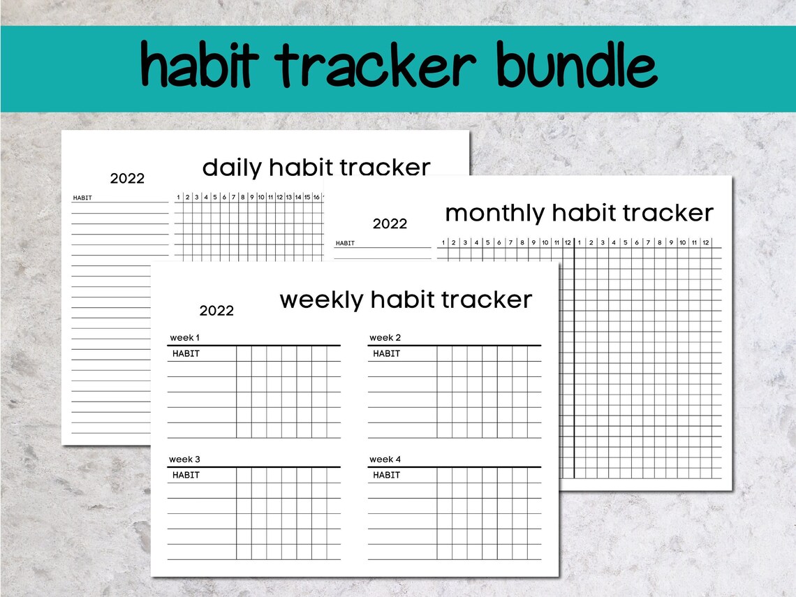 Minimalist Daily Habit Tracker Printable Printable Habit | Etsy