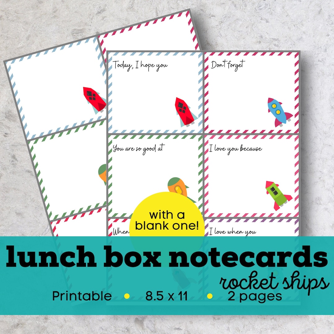 Kids Lunchbox Notes Printables, Printable School Notes, Printable ...