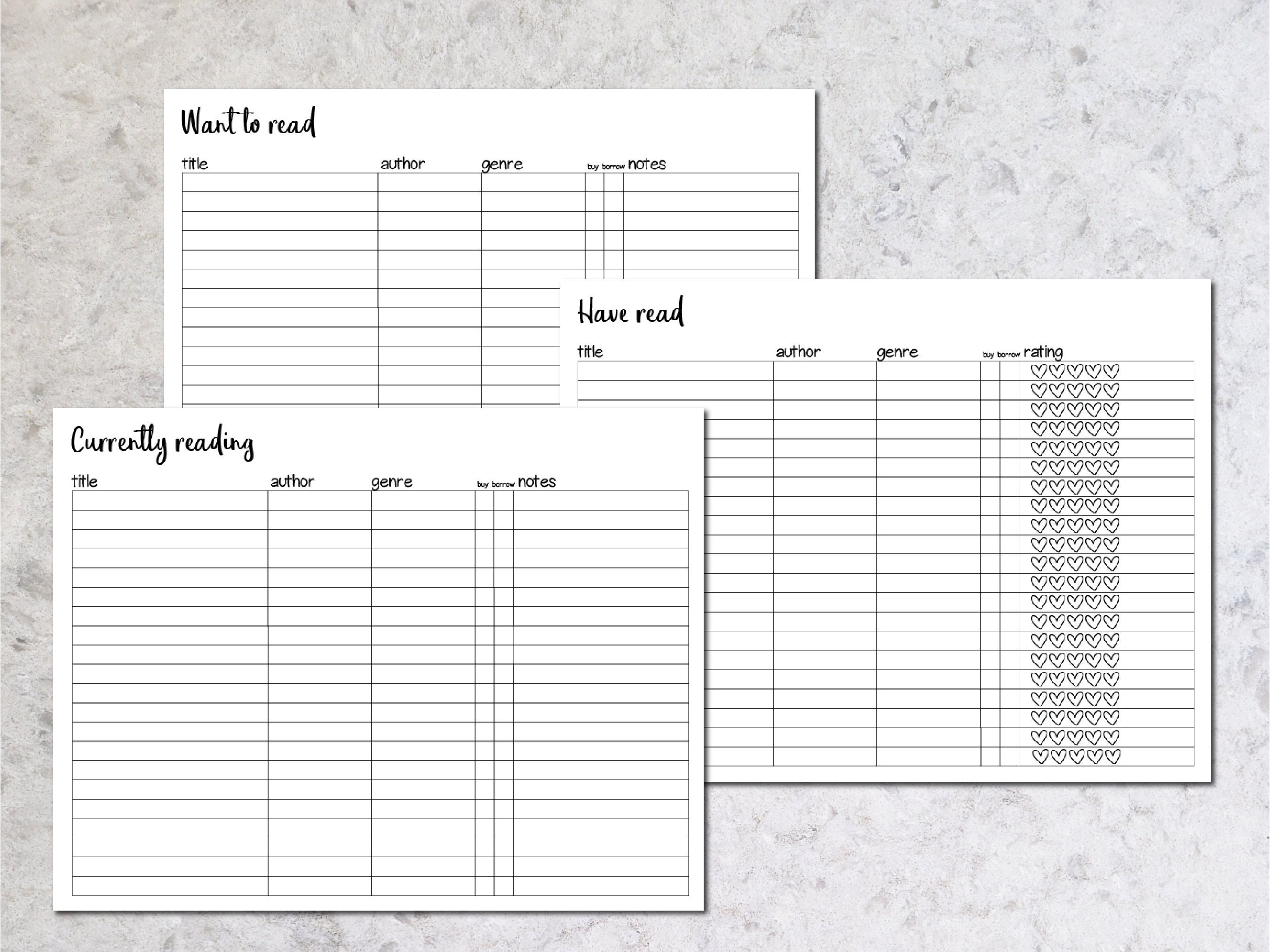Printable Reading Journal, Printable Reading Log, Printable Book ...