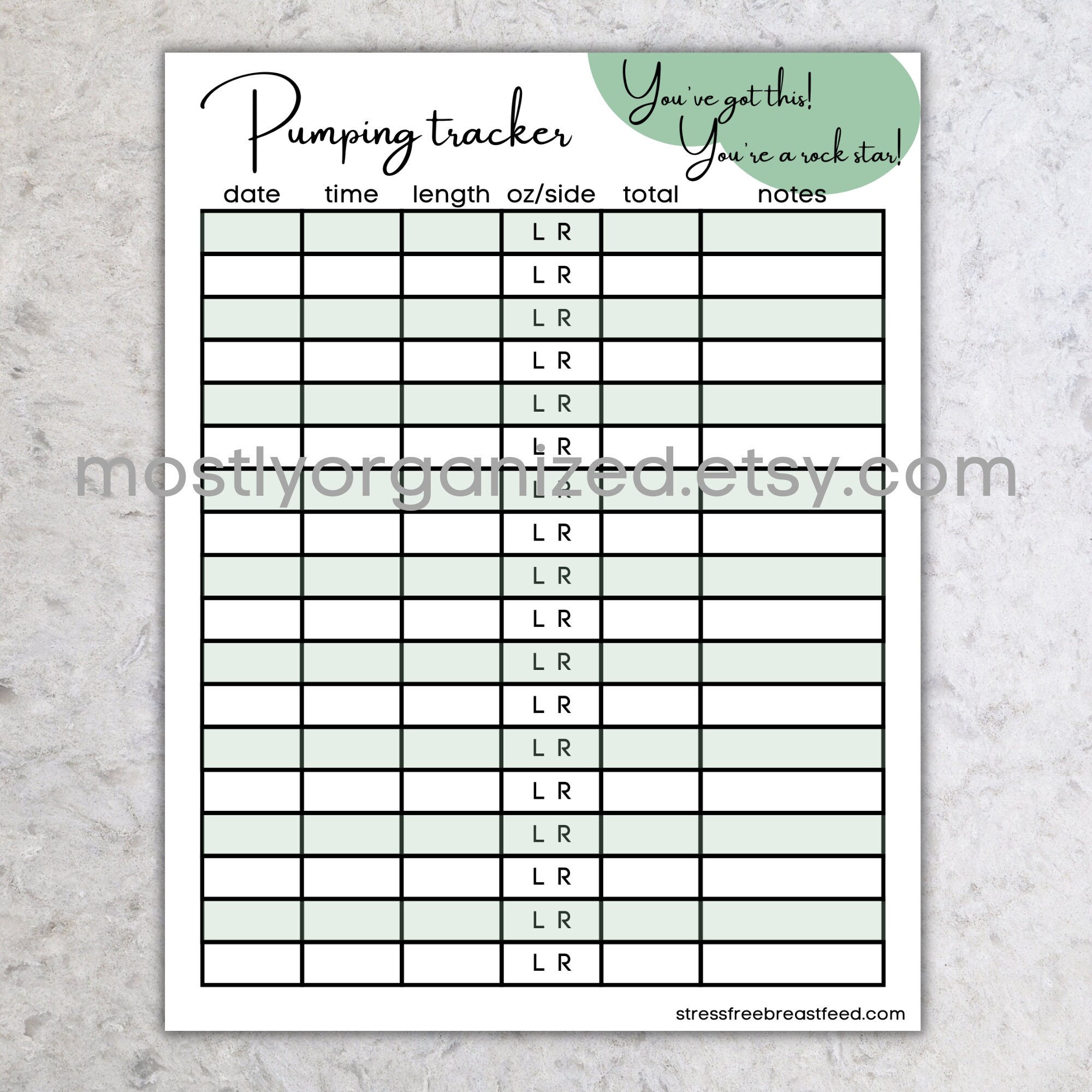 Breast Milk Pumping Tracker Printable Breast Milk Tracker - Etsy