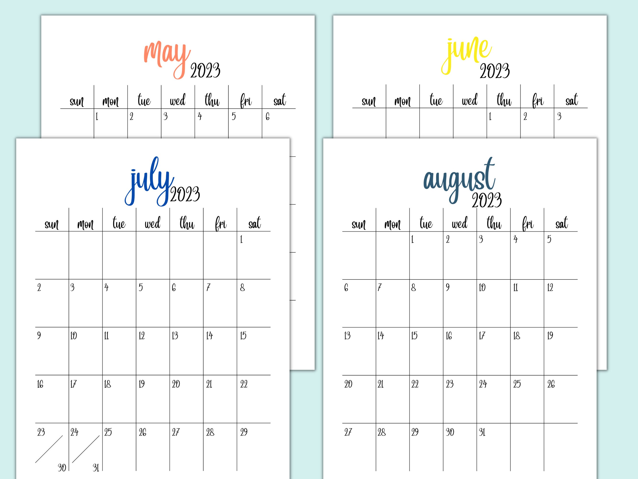 12 Month Calendar 2023, Printable Family Wall Calendar Planner, Office ...
