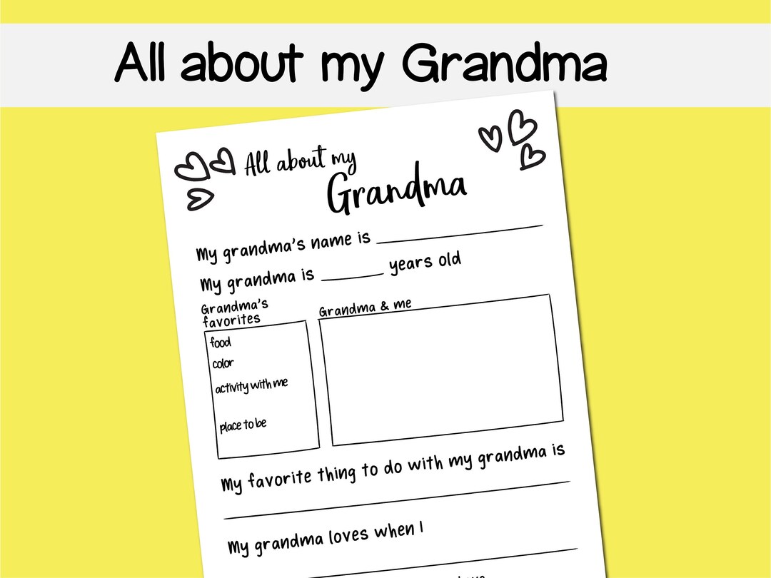 PDF Grandma Mother's Day Printable for Kids, Fill in the Blank All ...