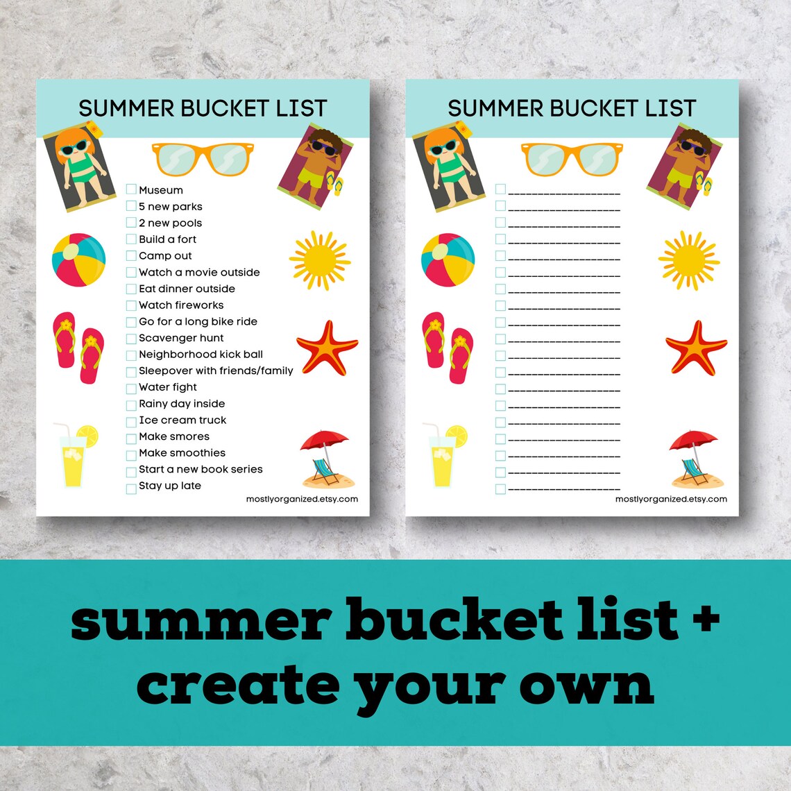Summer to Do List Kids Printable, Kids Summer Bucket List Printable ...