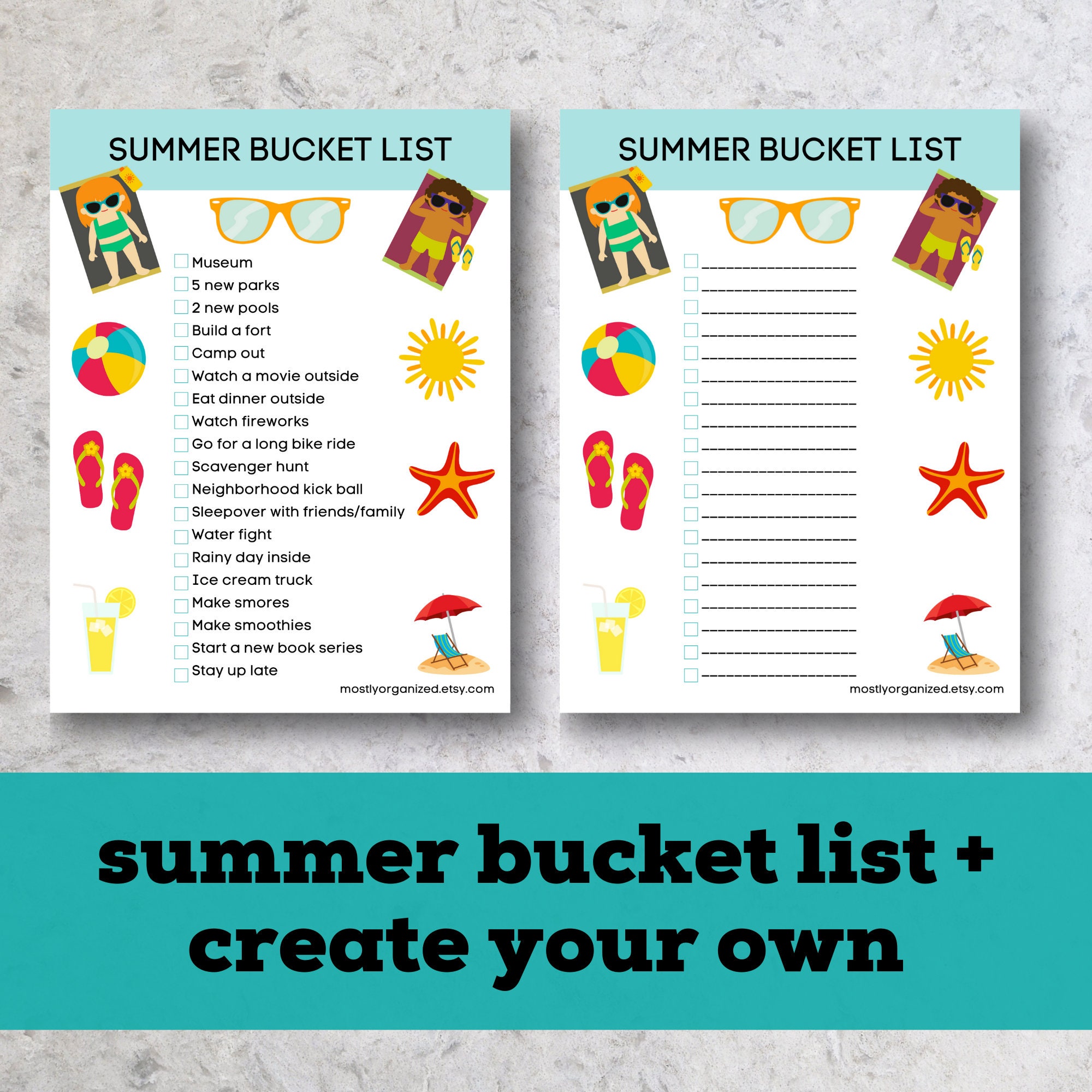 Summer to Do List Kids Printable, Kids Summer Bucket List Printable ...