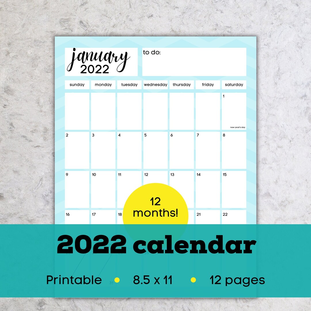 2022 Calendar 2023 Printable With Holidays