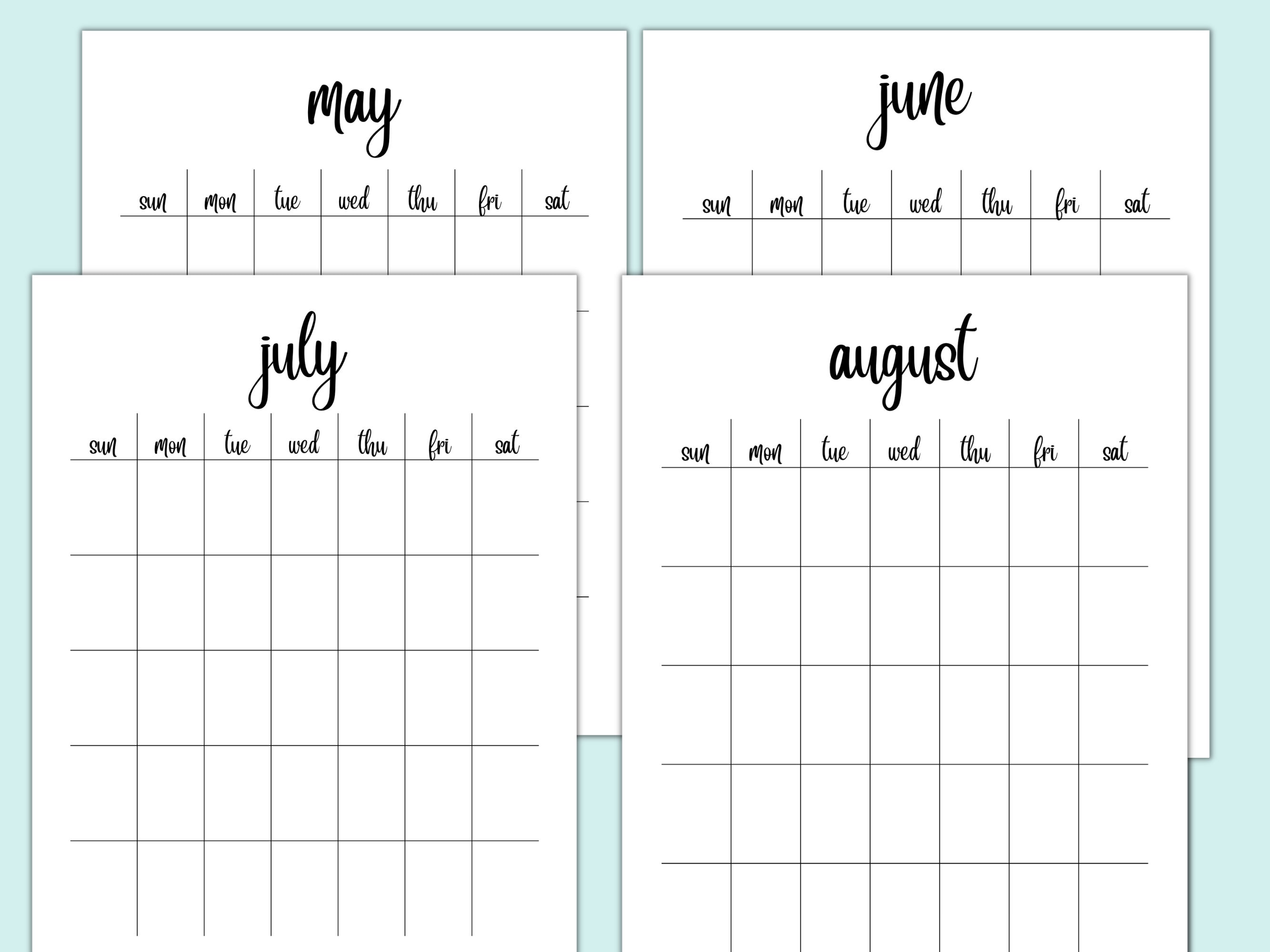Blank Portrait Calendar Printable Perpetual Calendar - Etsy