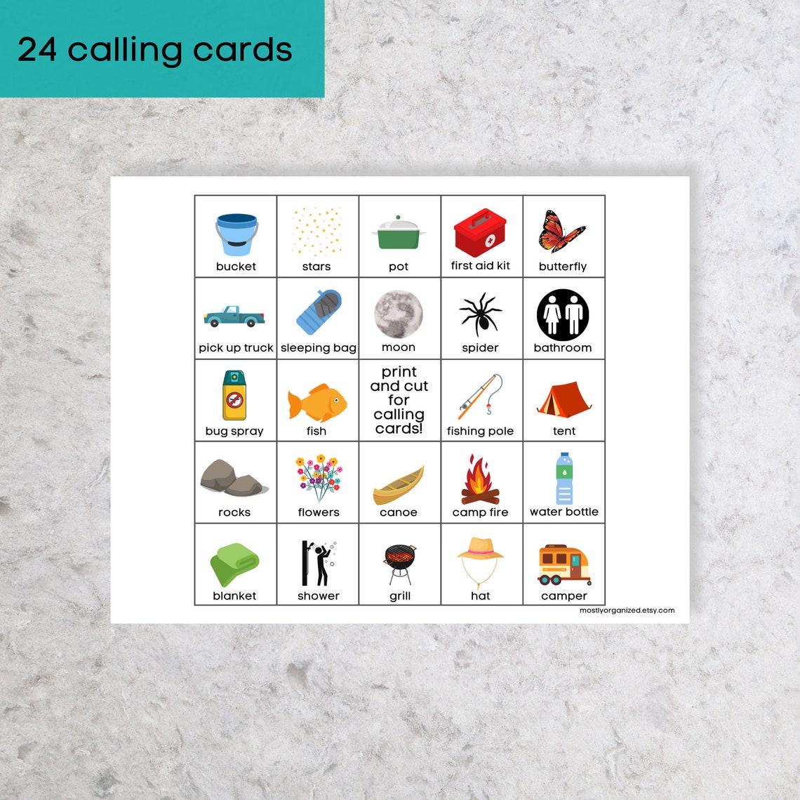 Camping Bingo Printable Camping Scavenger Hunt Printable - Etsy