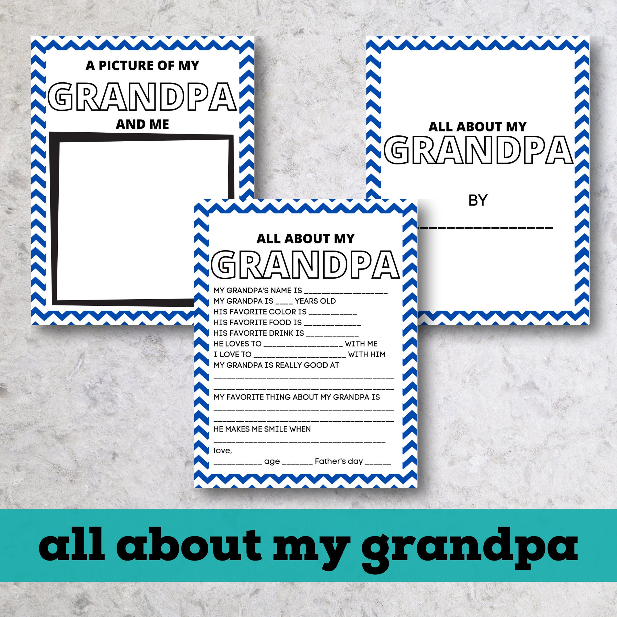 All About My Dad Printable, Step Dad Father's Day Gift, All About My ...