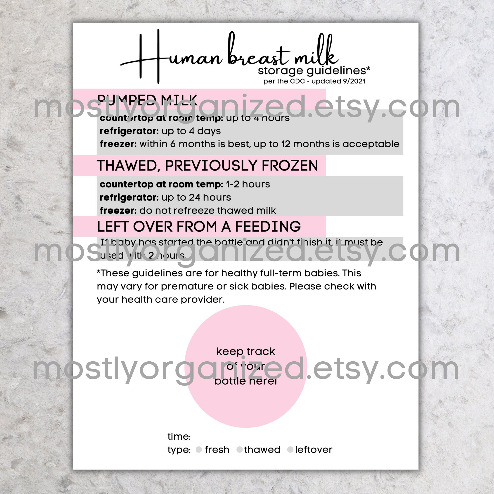 Working Pumping Mom Printable Bundle, Breast Feeding Printables ...