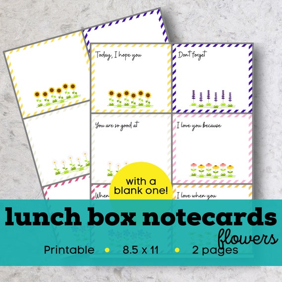 Printable School Notes Lunch Box Cards Printable Lunchbox | Etsy