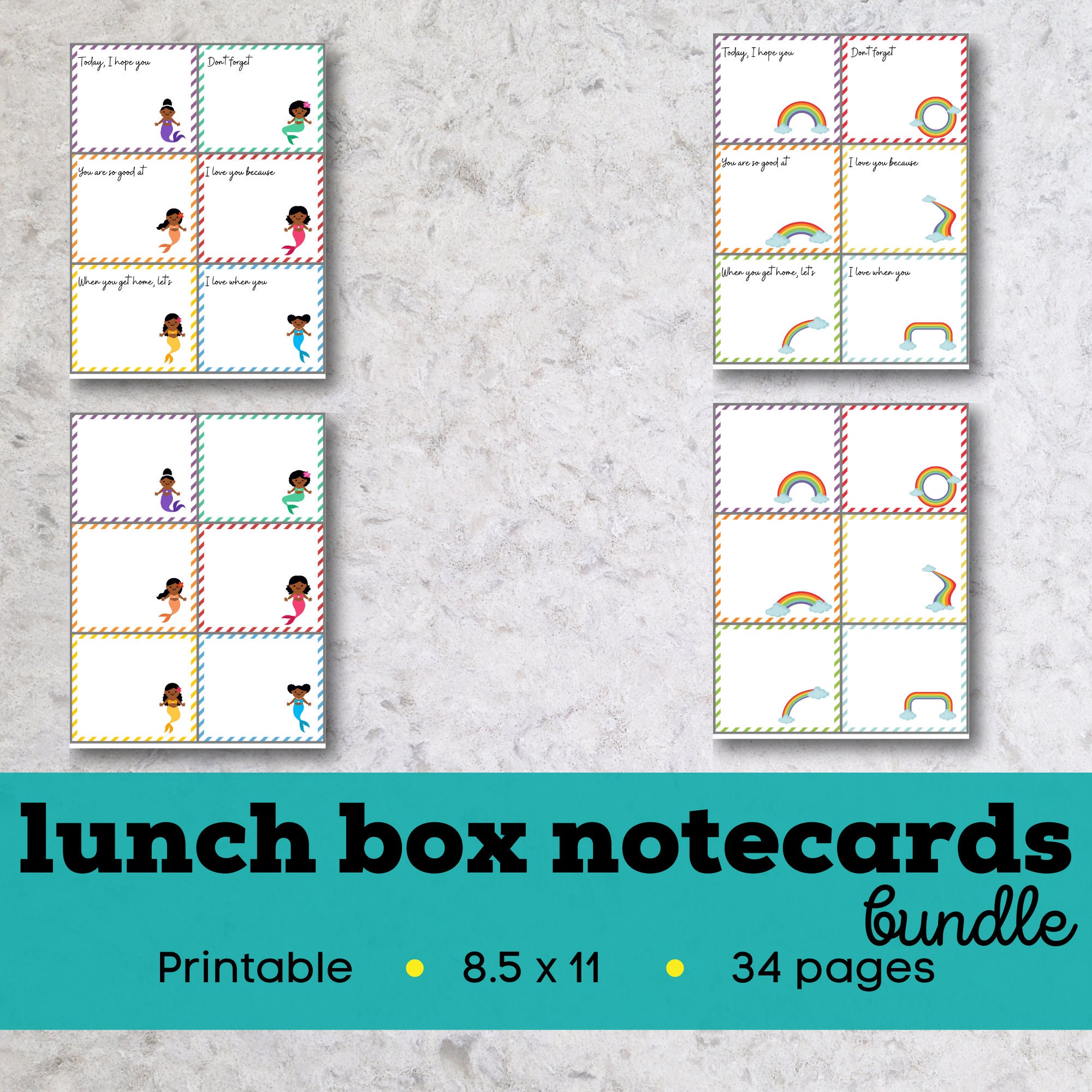 Lunch Box Cards, Printable School Notes, Printable Encouragement Cards ...