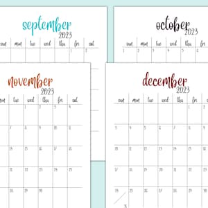 12 Month Calendar 2023, Printable Family Wall Calendar Planner, Office ...