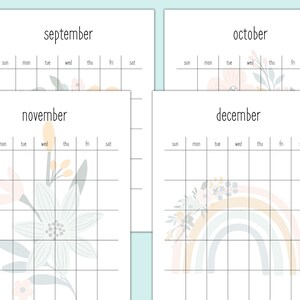 Month at a Glance Printable, Blank Portrait Calendar Printable ...