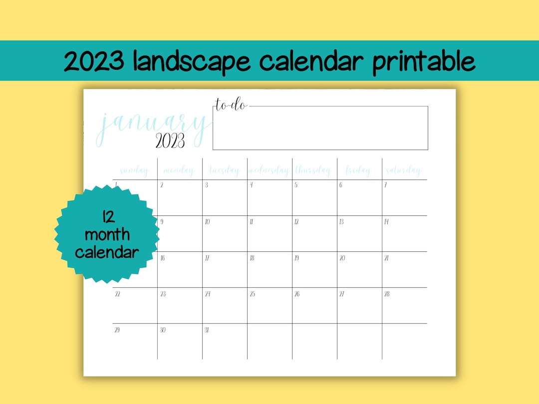 12 Month Calendar Download, Minimalist 2023 Calendar Printable at a ...