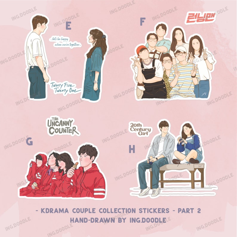 Kdrama Couple Sticker Part 2 Kdrama Squad Sticker Kdrama - Etsy