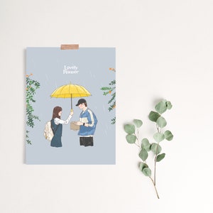Lovely Runner - Yellow Umbrella - Kdrama Poster | Byeon Woo Seok | Kim ...