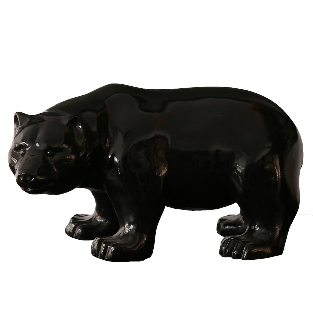 Standing Bear Statuette Figurine Sculpture Glossy Black - Etsy