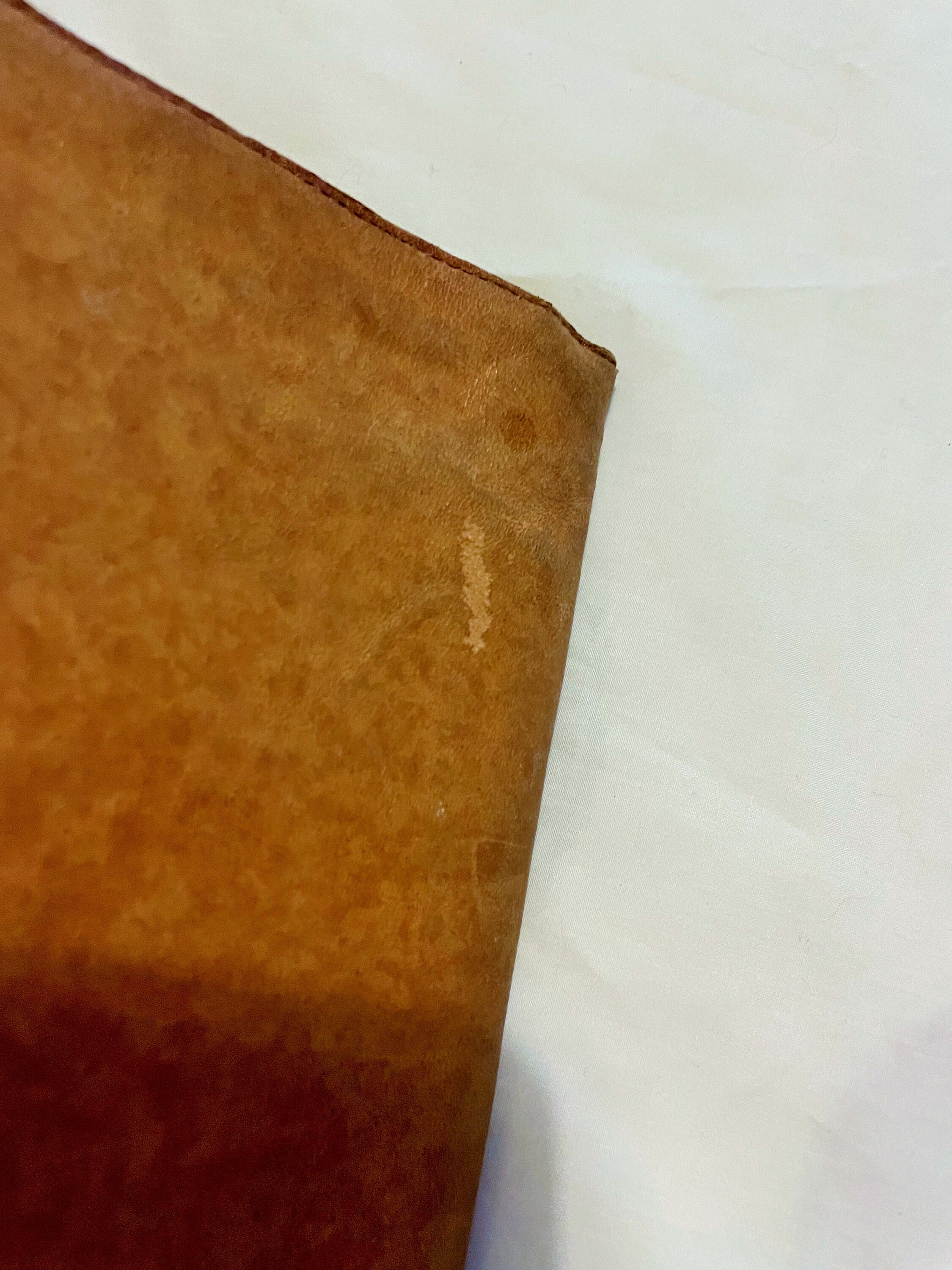 Vintage Hand-painted Leather Book Cover in Tan Labeled hosiery ...