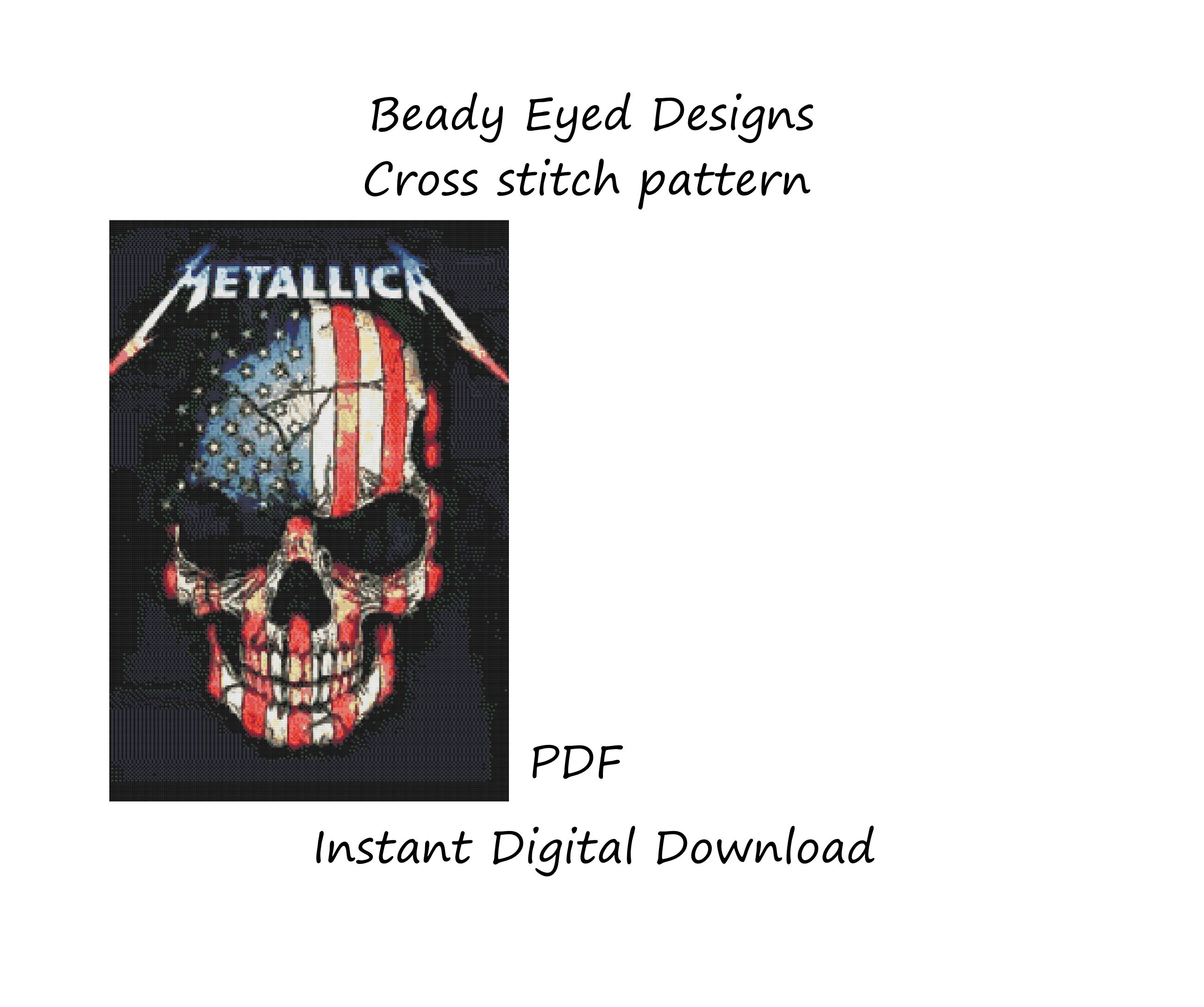 Metallica Skull USA Cross Stitch Pattern - Etsy