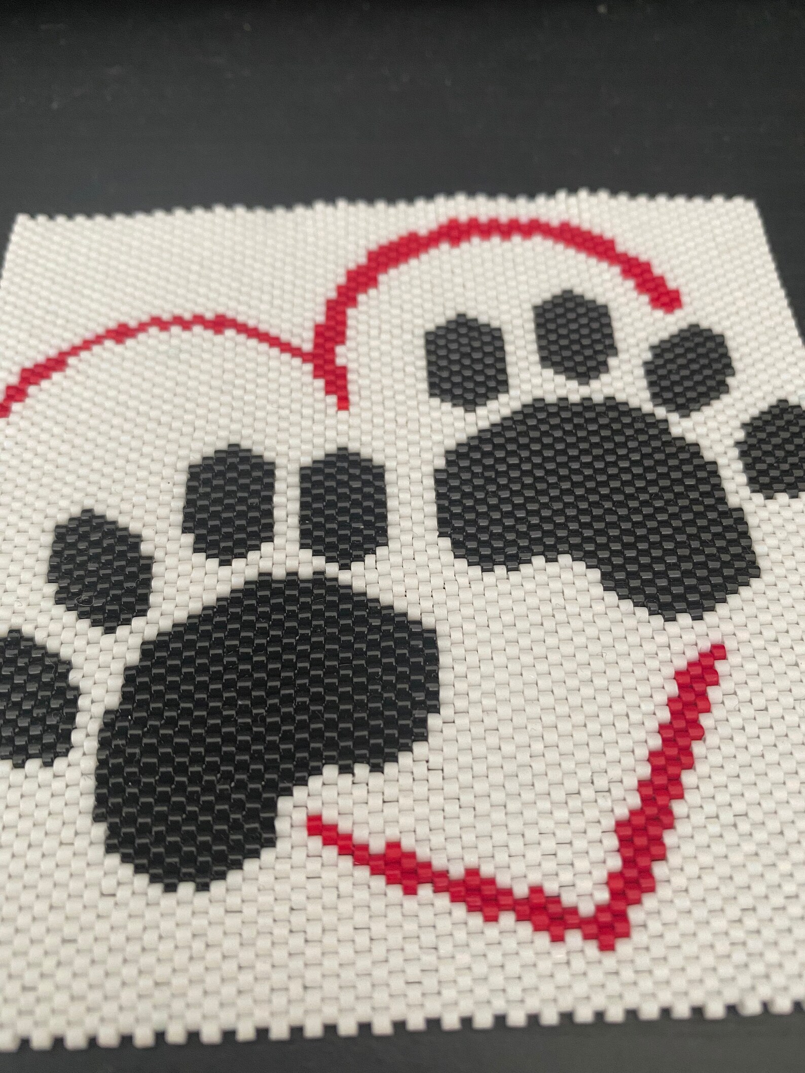 Paw Print Love Heart Peyote Pattern Beaded Coaster - Etsy