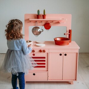 Dusty Blue Wooden Play Kitchen Kids Room Furniture - Etsy