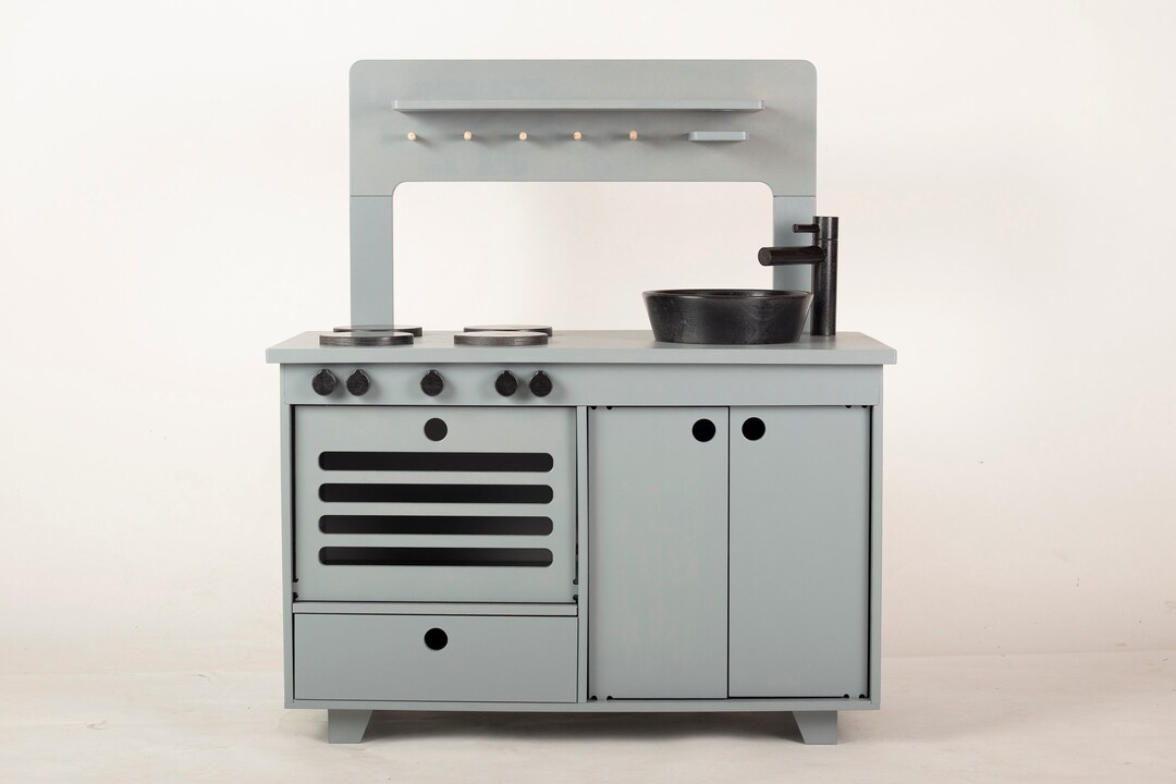 Dusty Blue Wooden Play Kitchen Kids Room Furniture - Etsy