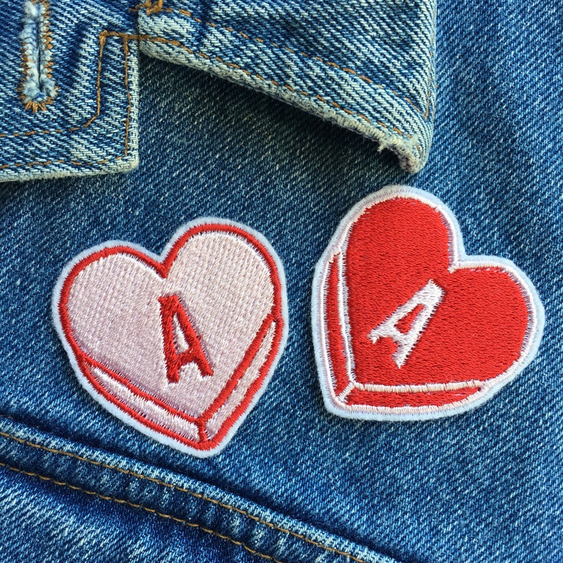 Custom Single Letter Initial Love Heart Red and Pink - Etsy